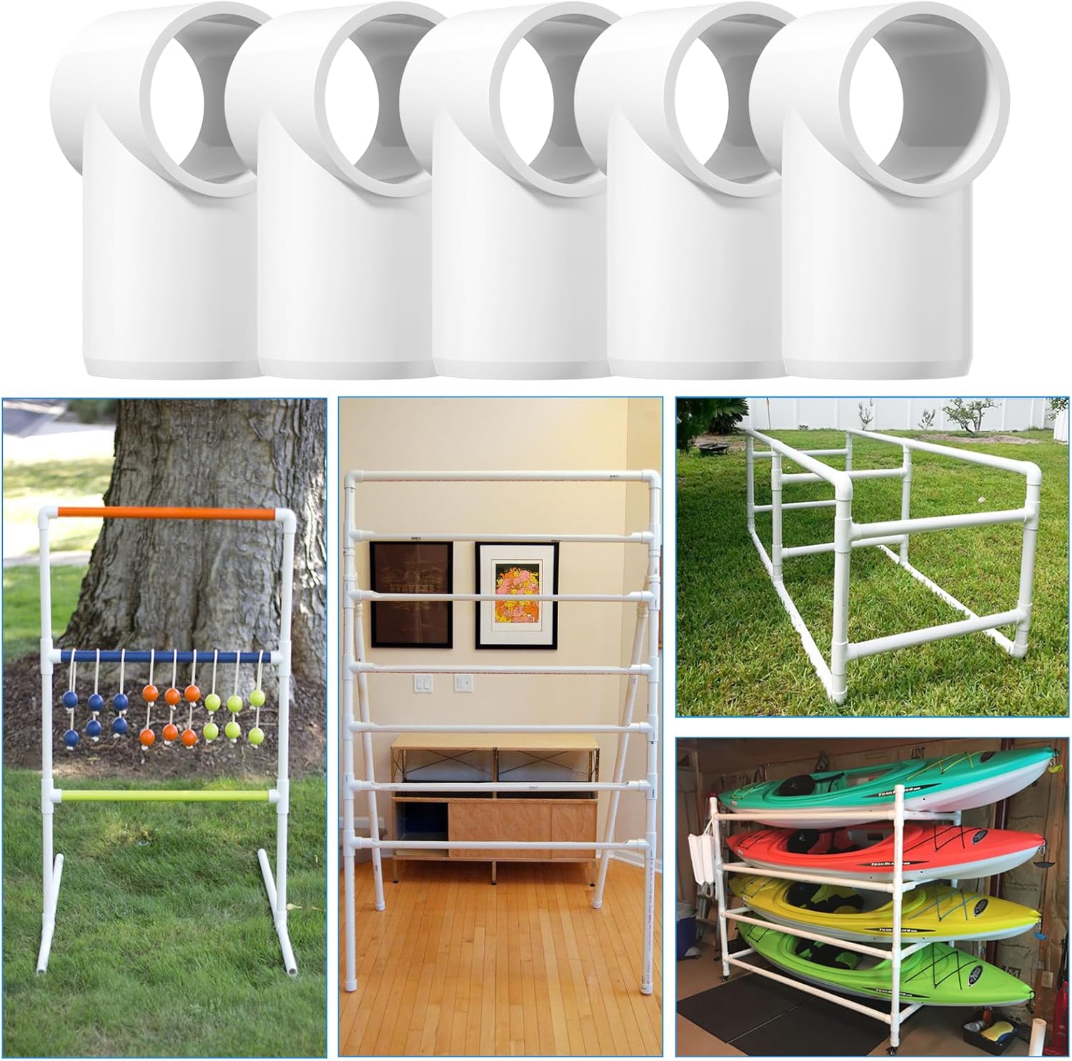 1 Adjustable PVC Fittings 3 Way, 12PCS Furniture Grade PVC Pipe ...