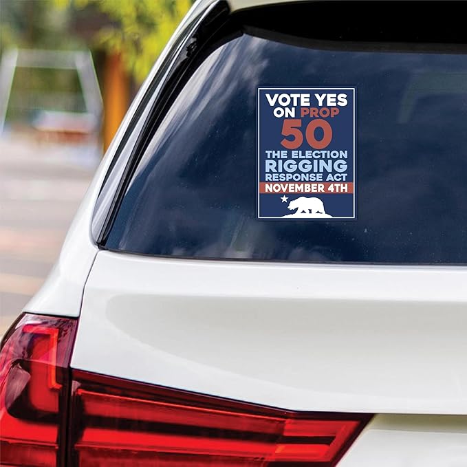 Amazon.com: Yes on Prop 50 Vinyl Sticker, Anti-Gerrymandering Political ...