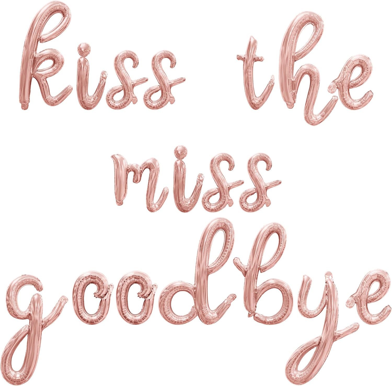 Amazon.com: Cursive Script Letter Balloons - KISS THE MISS GOODBYE 16 ...
