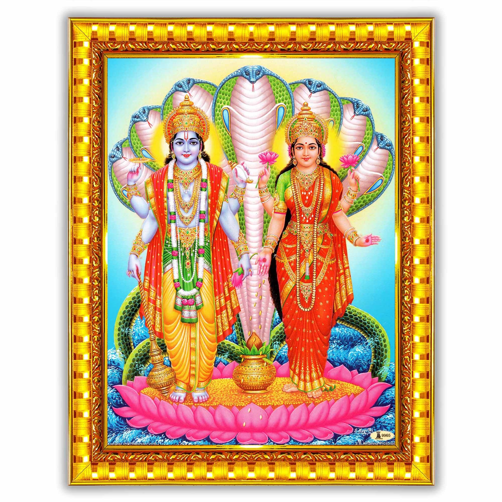 Pavan Photo Laminations Lord Vishnu Dev Lakshmi Devi Laxmi Narayan ...