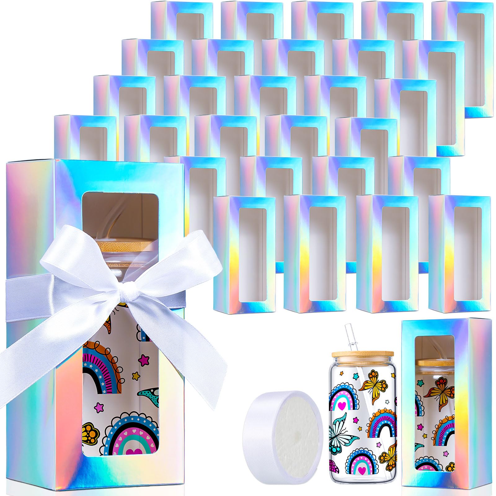 Amazon.com: FillTouch 60 Pcs Gift Boxes with Ribbon for Sublimation ...