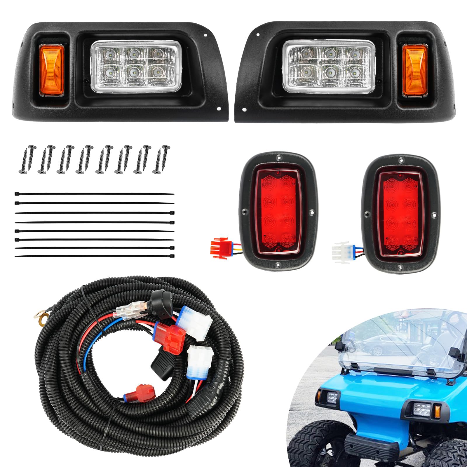 Amazon.com: Drive-up Club Car LED Light Kit 12 Volt Headlight and Tail ...