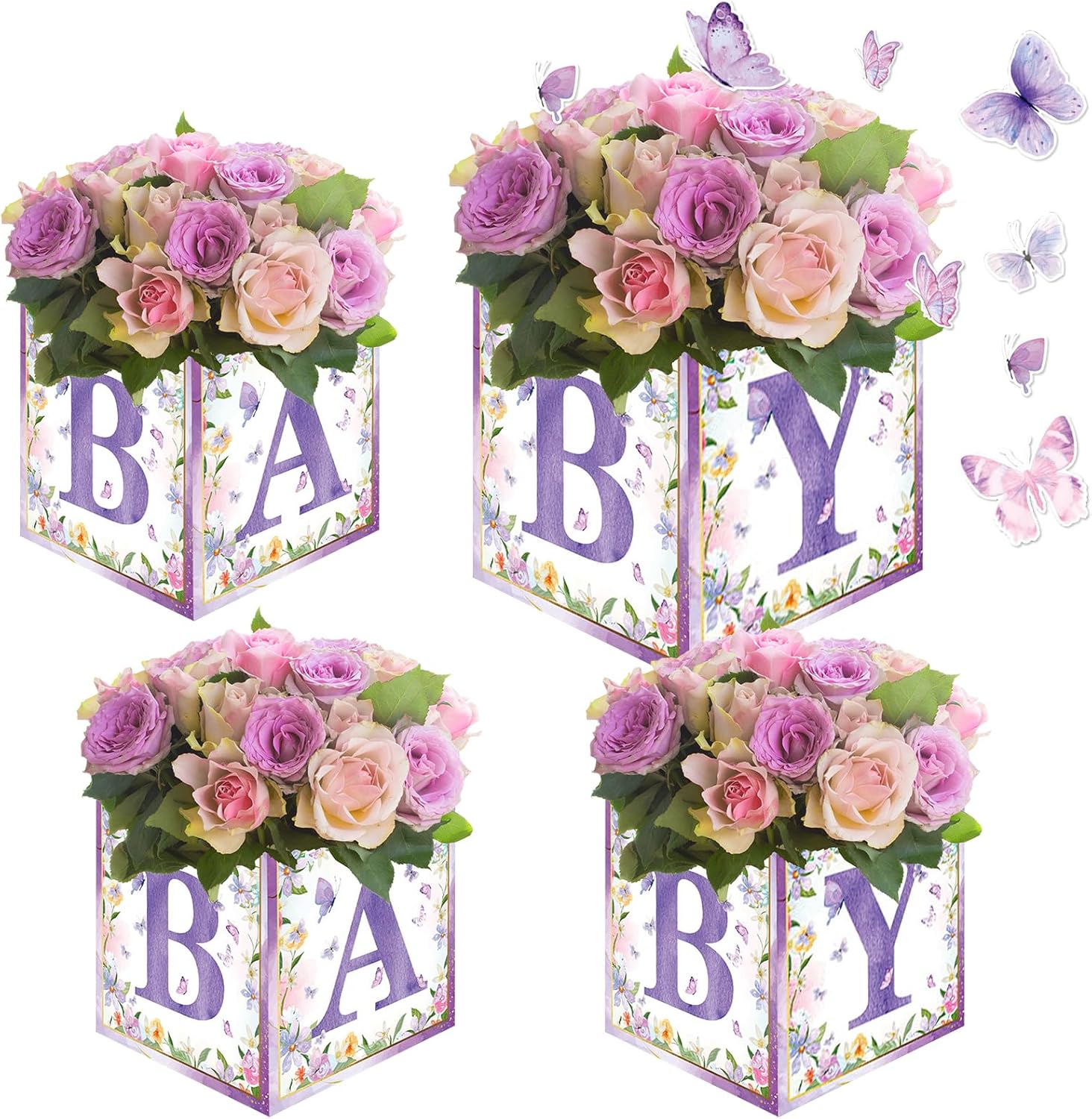 Amazon.com: Rngmsi Butterfly Baby Shower Decorations - Purple ...