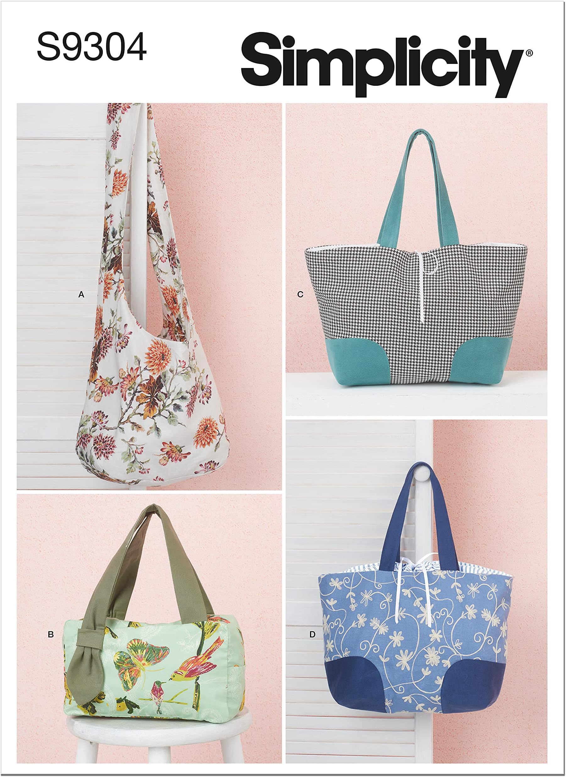 Simplicity Handbag, Hobo, Tote Bag Packet, Code 9304 Sewing Pattern ...