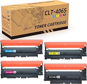 STAROVER Compatible Toner Cartridges Replacement for Samsung 406 CLT-K406S CLT-C406S CLT-M406S ...
