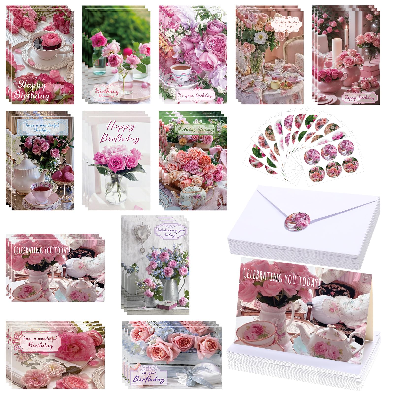 Amazon.com : Feifeiya 36 Set Religious Birthday Cards Bulk 4 x 6 Inch ...
