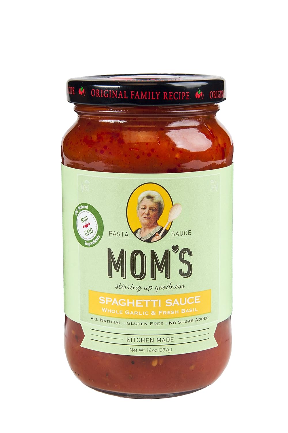 Amazon.com : Moms Pasta Sauce, Garlic & Basil, 14 Ounce (Pack of 6 ...