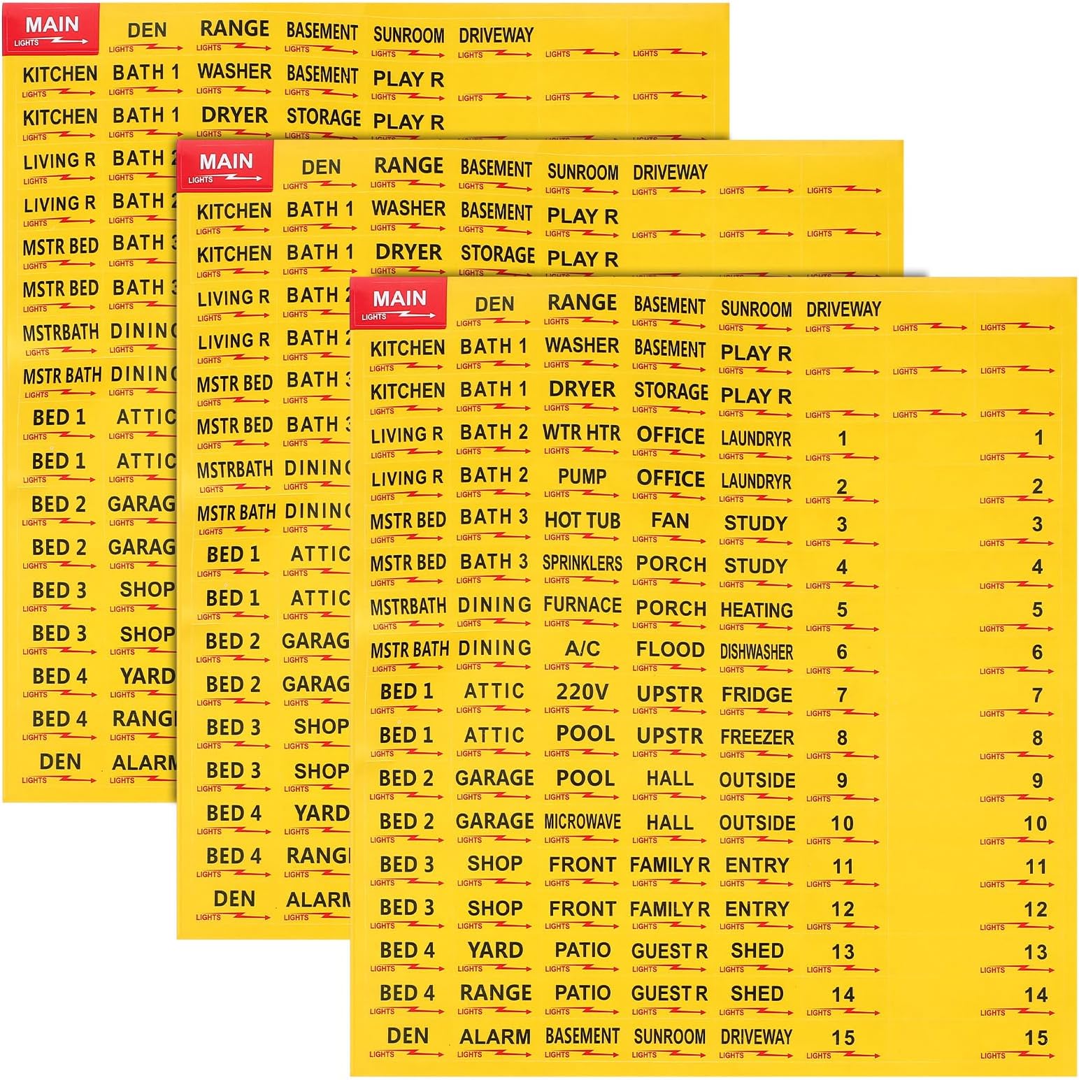 Amazon.com: BOHUIZ 3 Sheets/387Pcs Circuit Breaker Labels, Self ...
