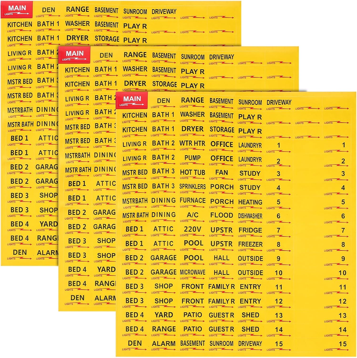 Amazon.com: BOHUIZ 3 Sheets/387Pcs Circuit Breaker Labels, Self ...