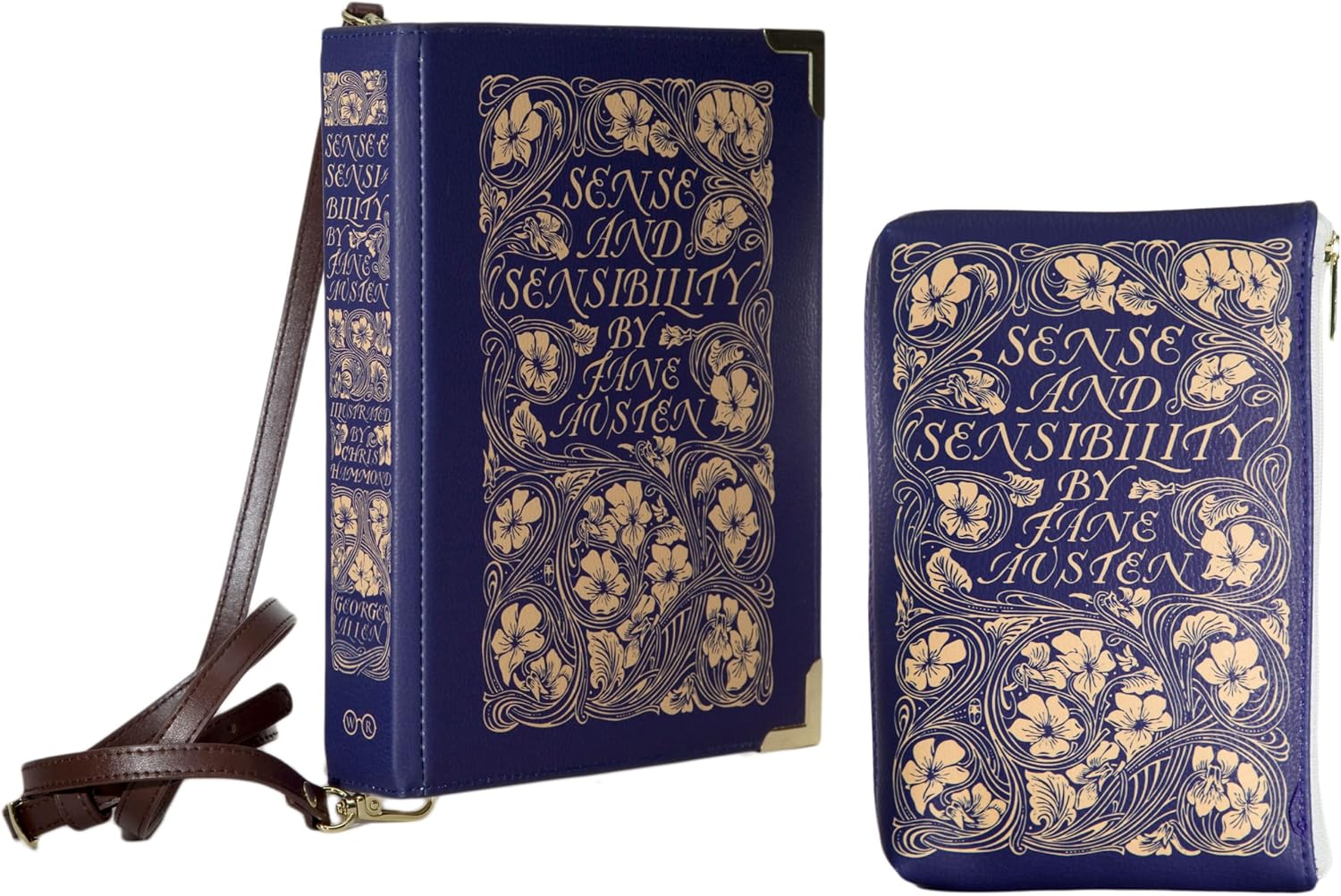 Sense and Sensibility Large Book Themed Handbag and Clutch Purse Bundle ...