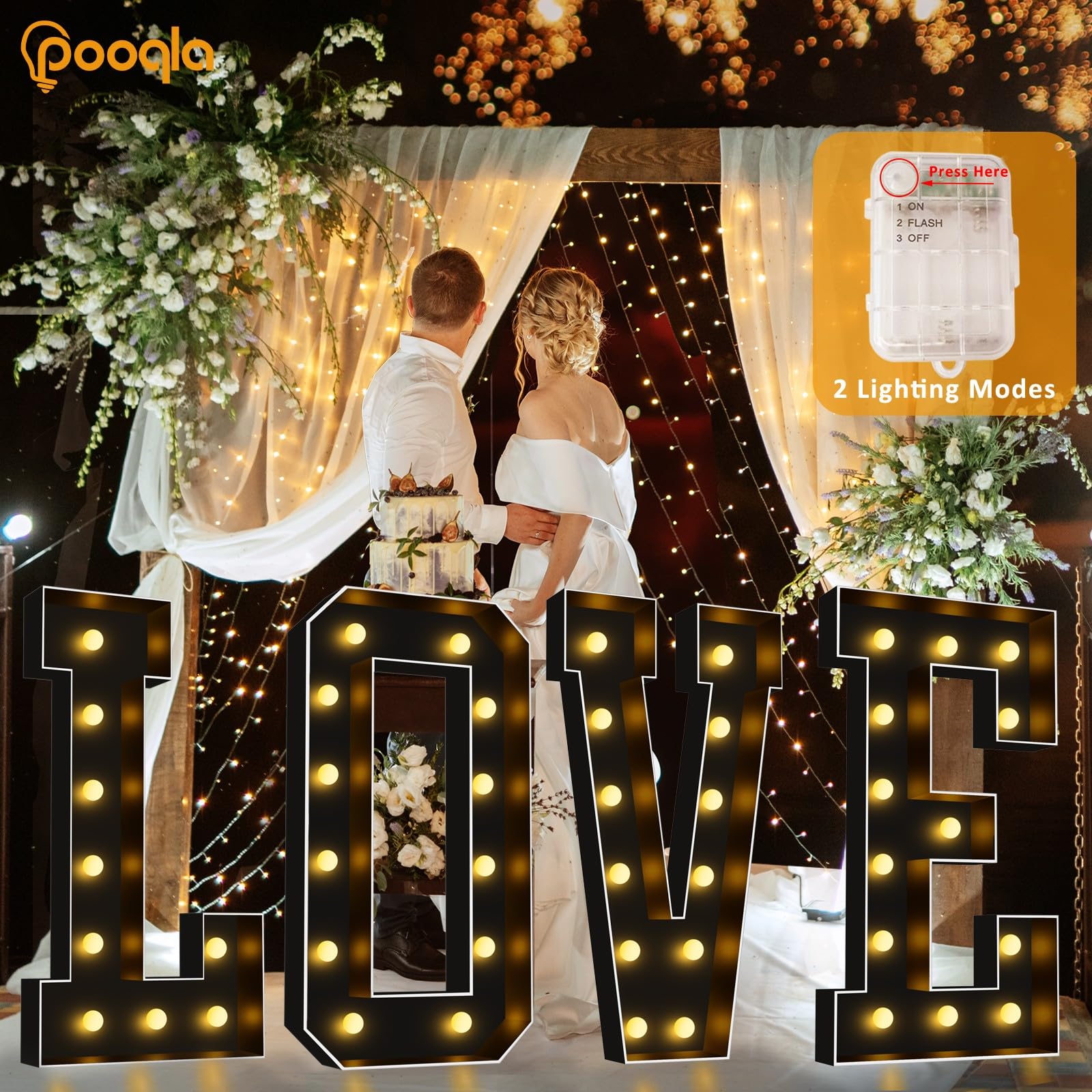 Snapklik.com : 4 FT Marquee Light Up Letters, Black Marquee Letter ...