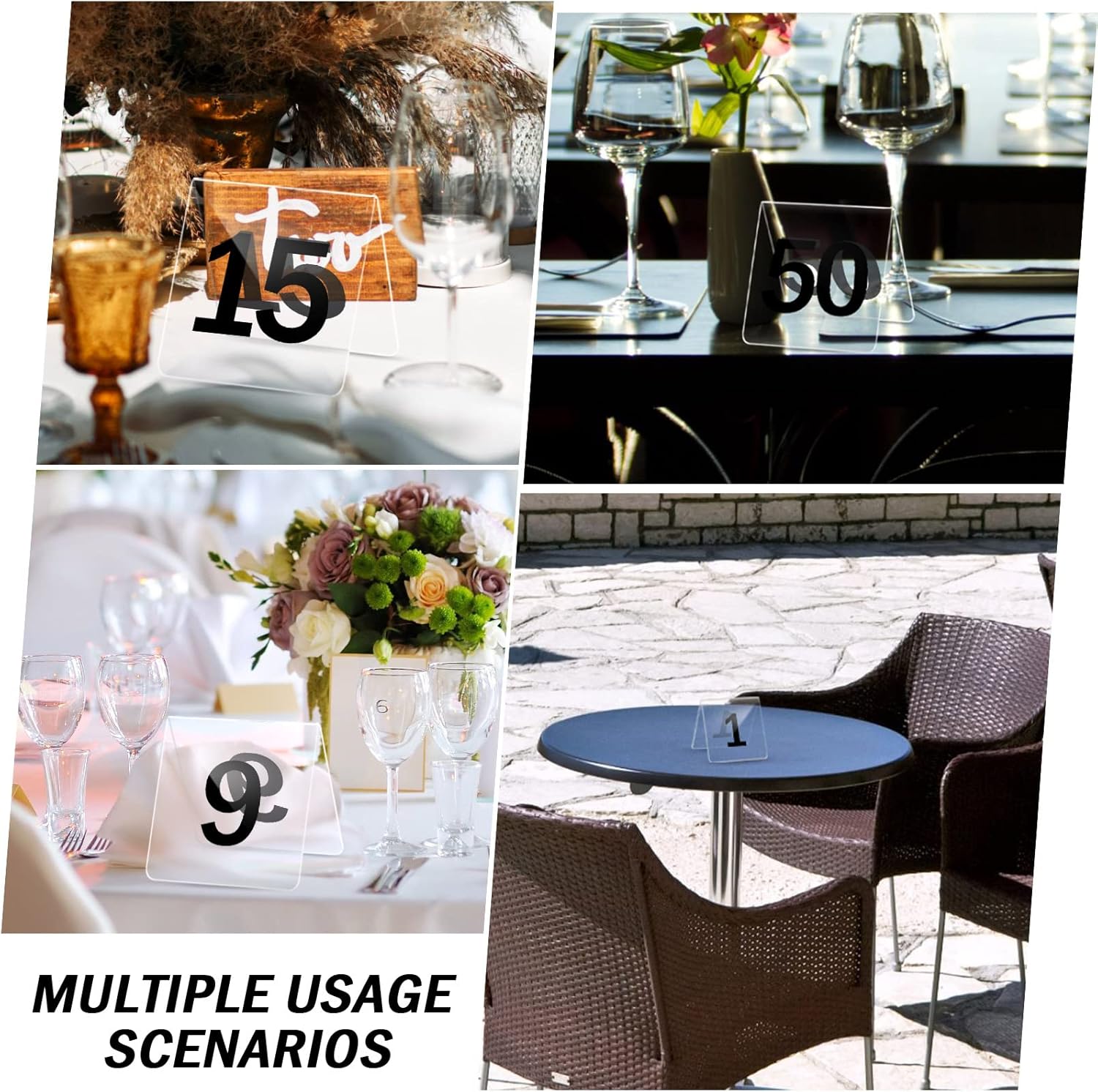 Buy Juexica 50 Pieces Acrylic Tent Table Numbers 1-50 Table Numbers ...