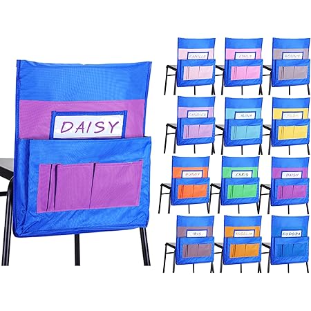 Amazon.com: Chapou 16" x 18" Chair Pockets for Classrooms Seat Back ...