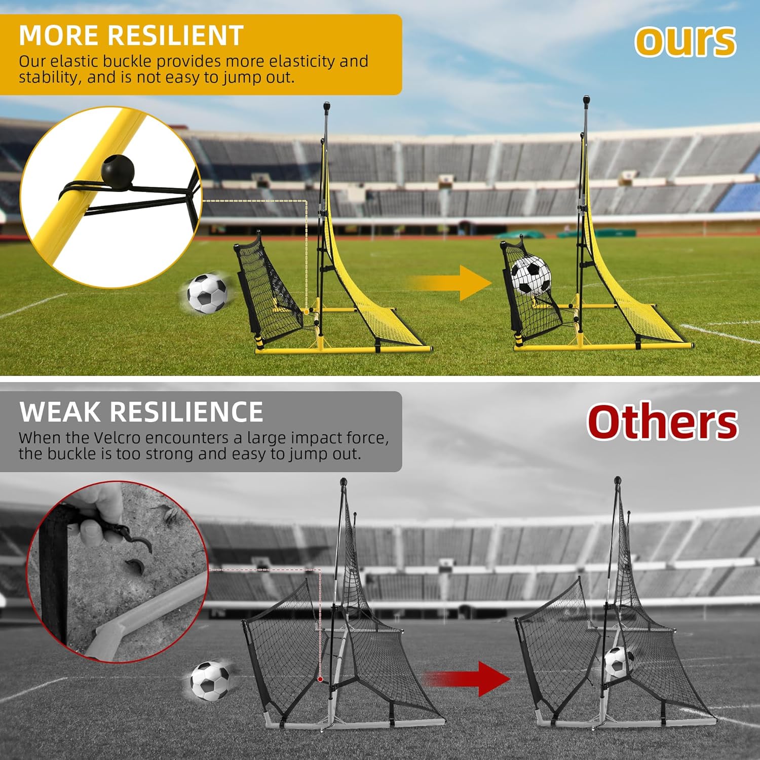 DWVO Soccer Rebounder, 2 in 1 Soccer Training Net, 7x4FT Bounce Back ...