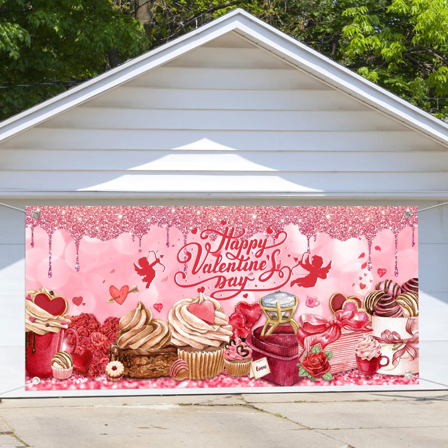 Amazon.com: 6X13ft Valentine'S Day Garage Door Banner, Romantic ...