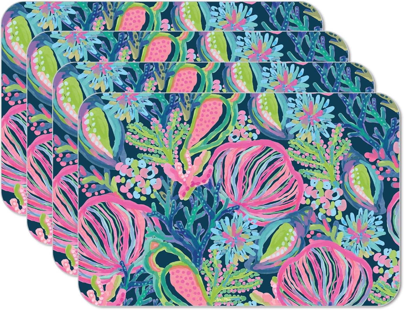 Amazon.com: CounterArt Vibrant Sea Life Reversible Easy Care Placemat 4 ...