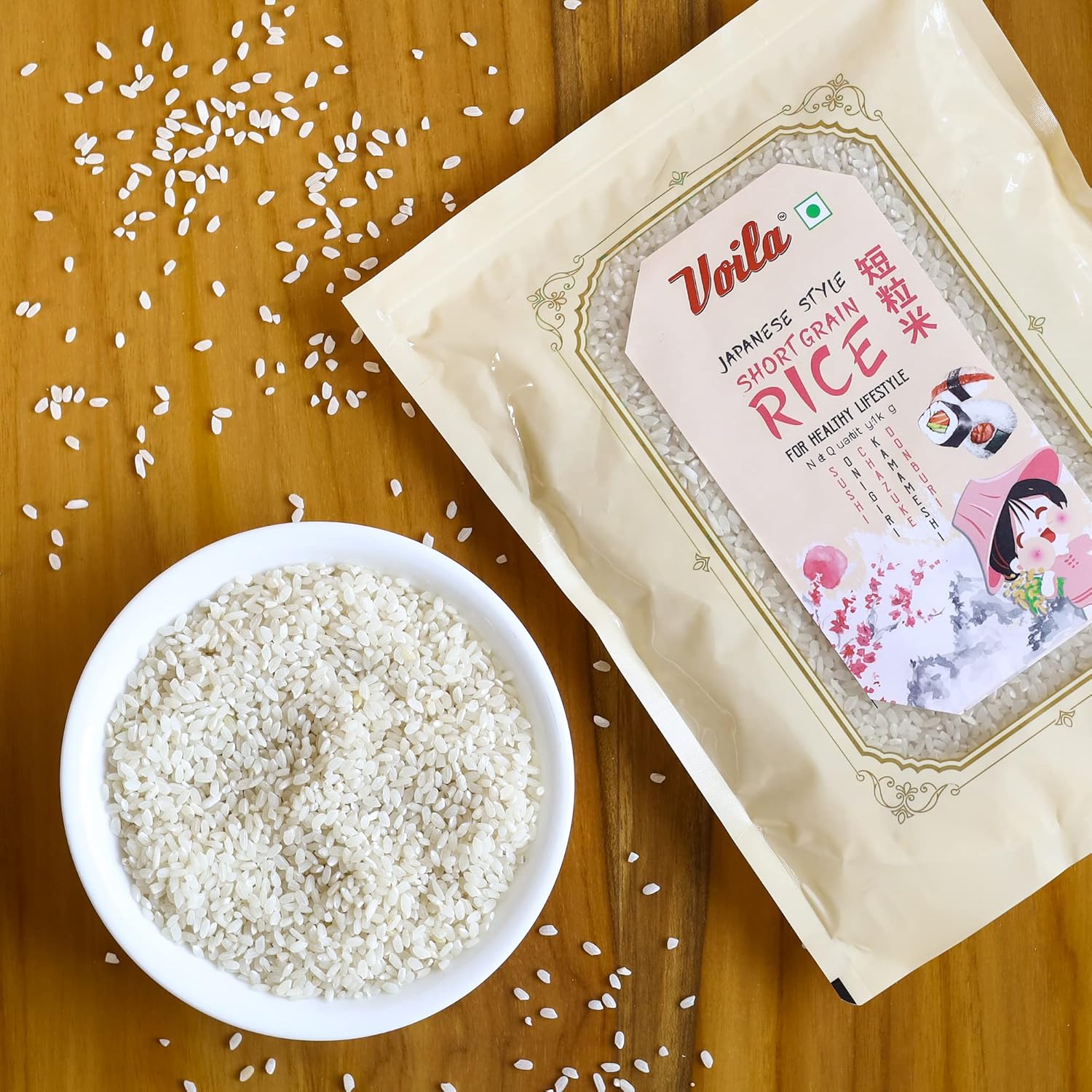 Voila (Sushi Rice) Short Grain Japanese Rice 1kg | Sticky Rice for ...