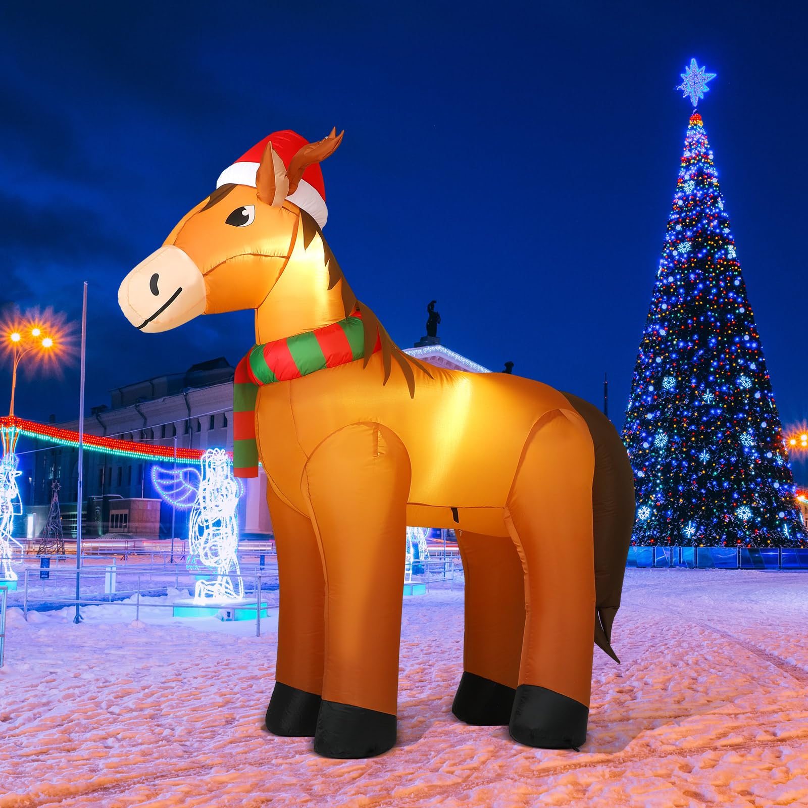 Amazon.com: Shappy 6ft Giant Large Christmas Inflatables Horse Blow up ...