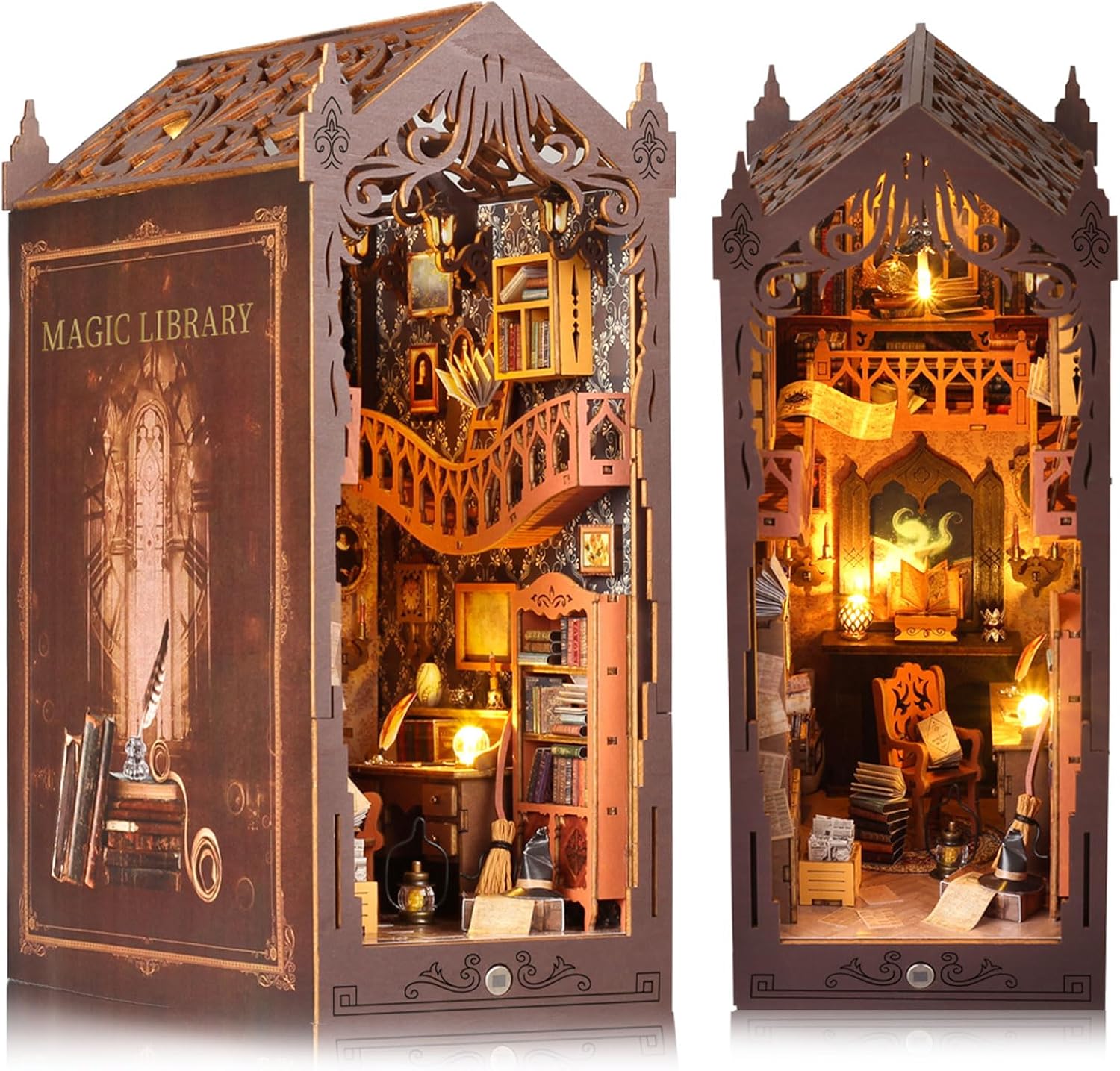 Amazon.com: Magic Library Book Nook Kit - DIY Miniature House Tiny ...
