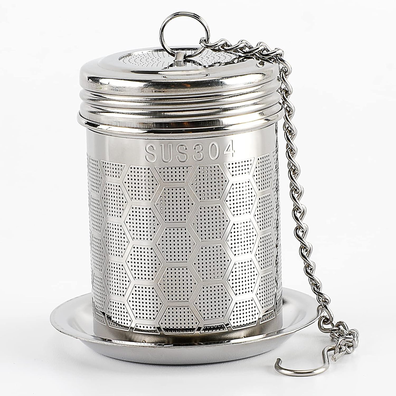 Honeycomb Tea Infuser with Base Tray, Extra Fine Tea Ball Loose Leaf ...
