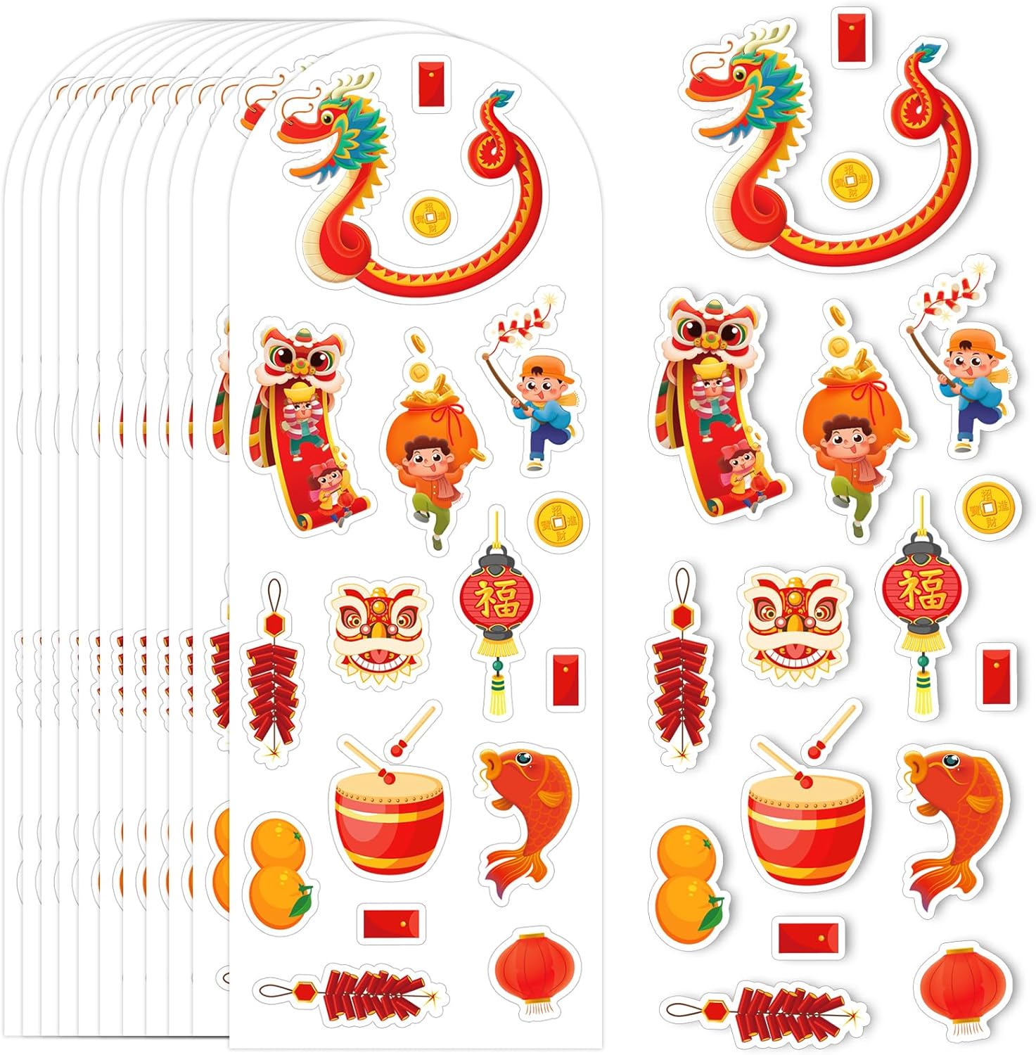 Amazon.com: DISJOURNEY Chinese New Year Stickers - 2024 Lunar New Year ...