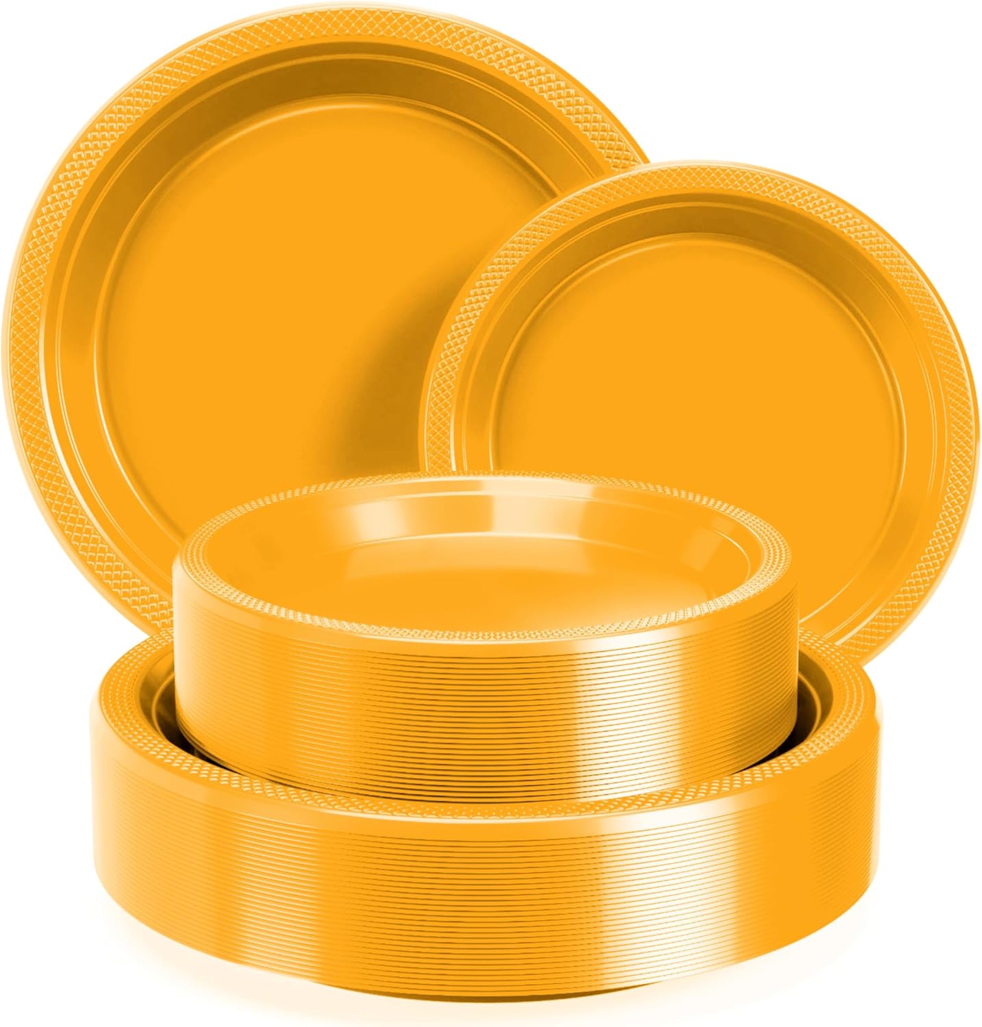 Amazon.com: Exquisite 9 & 7 Inch. Dinner Plate Combo 100 Pack Yellow ...