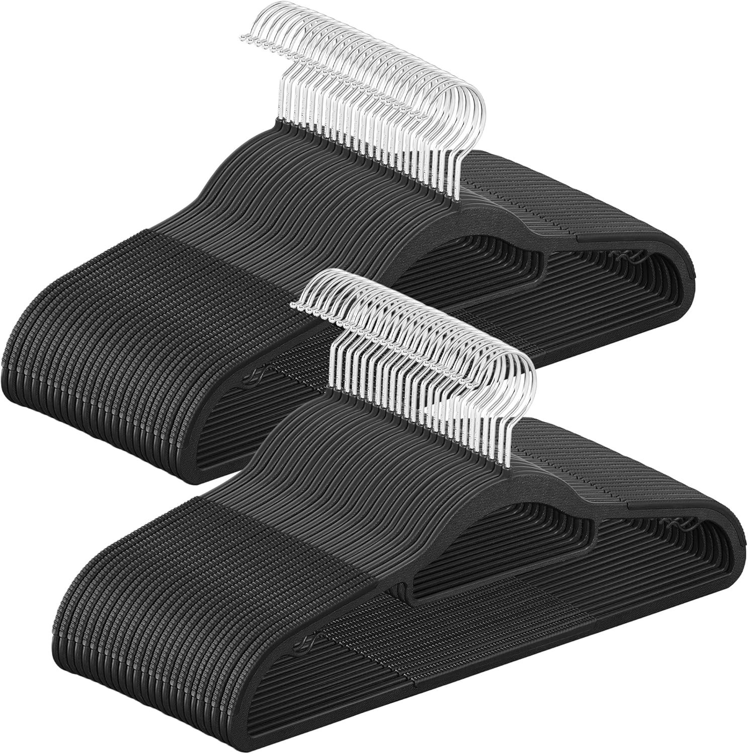 SONGMICS Coat Hangers, Pack of 50, Heavy Duty Plastic Hangers, Non-Slip ...