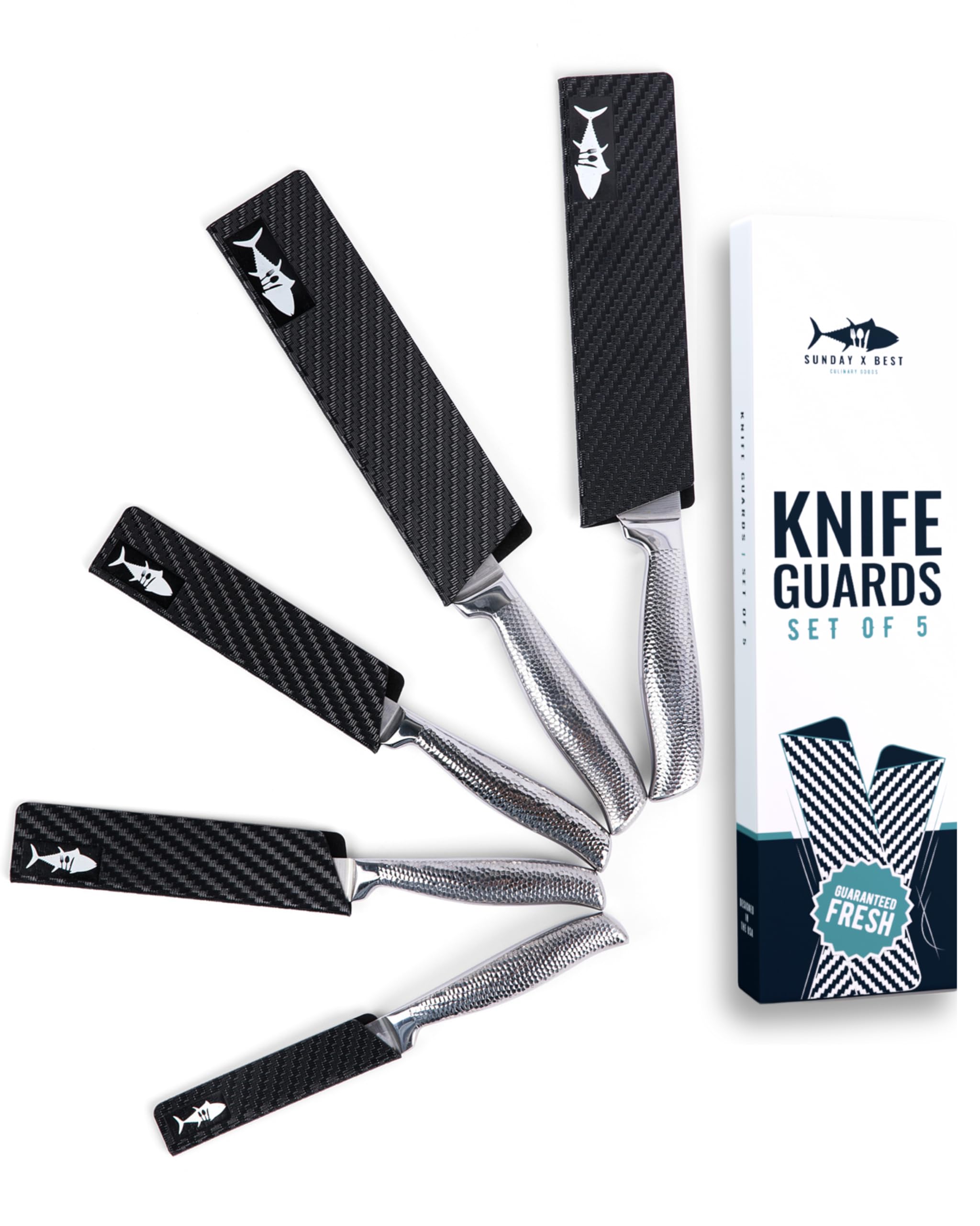 Amazon.com: Set of 5 Knife Guards - Protective Knife Sheaths with Felt ...