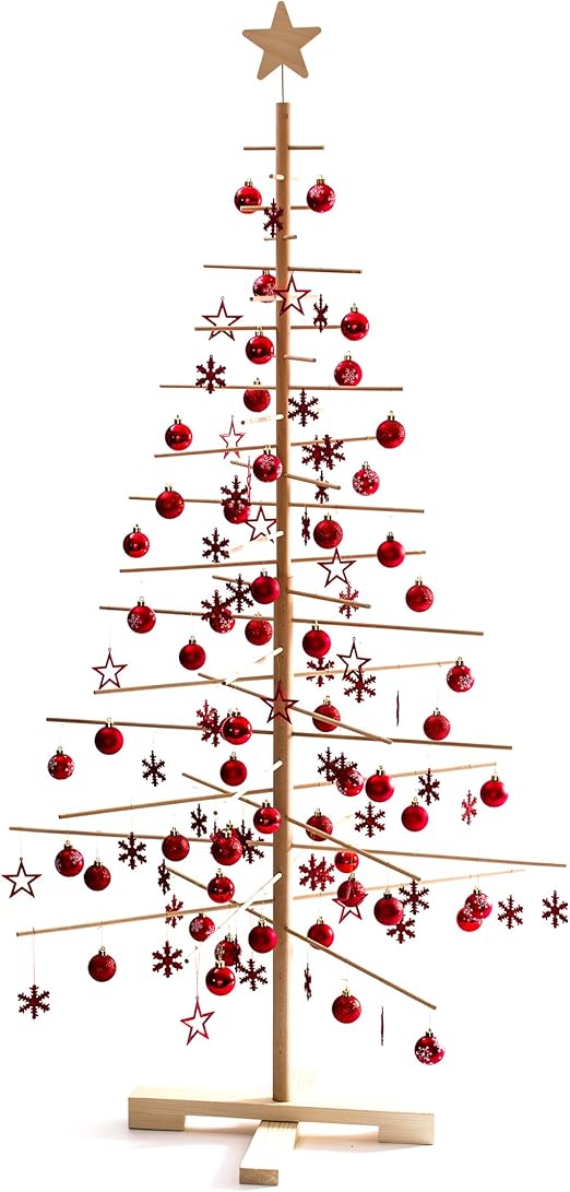 Amazon.com: xmas3 L-190 cm Wooden Christmas Tree, 100 x 100 x 190 cm ...