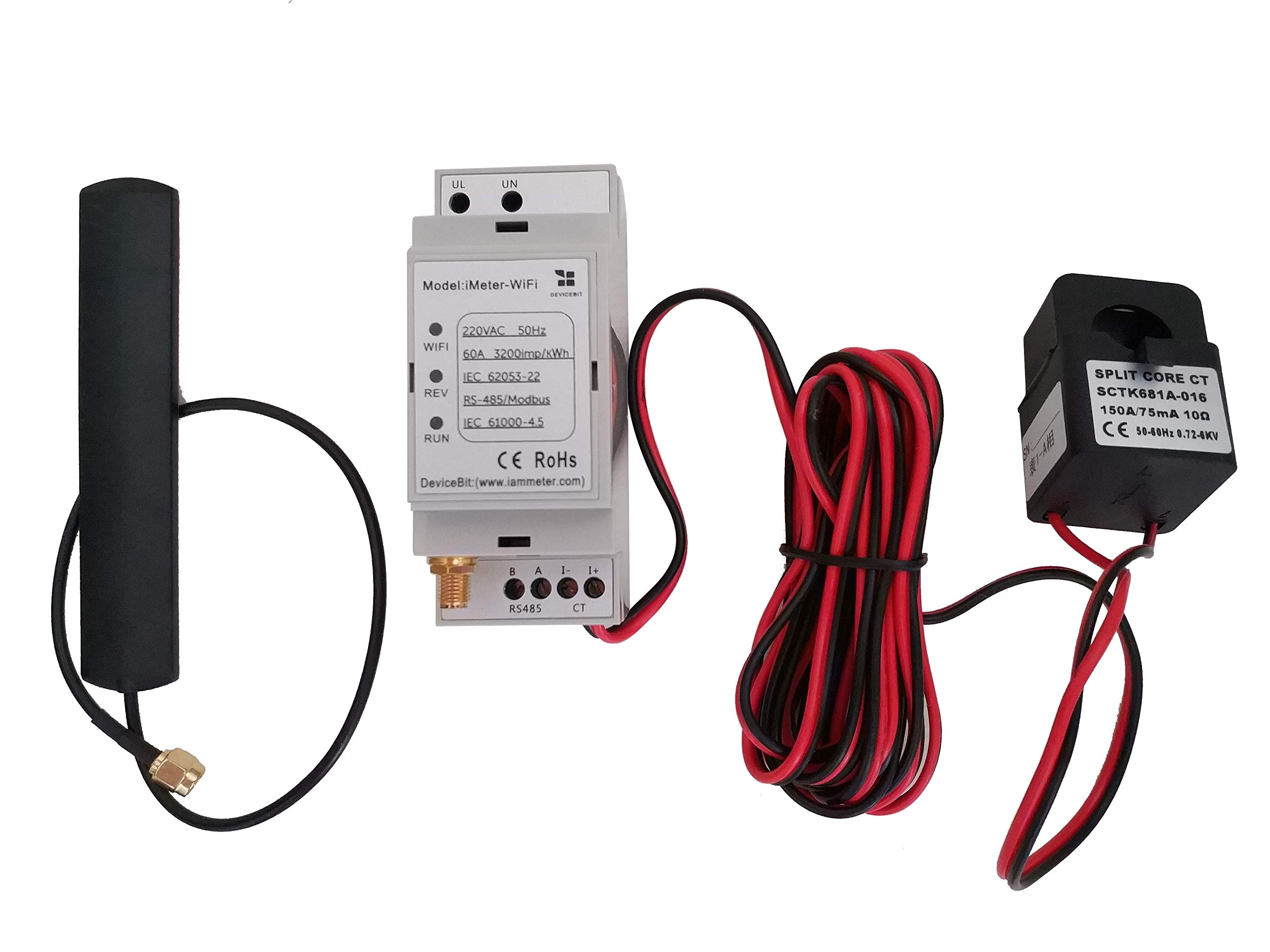 Buy IAMMETER Bi-directional Single Phase WiFi Energy Meter,WEM3080,150A ...