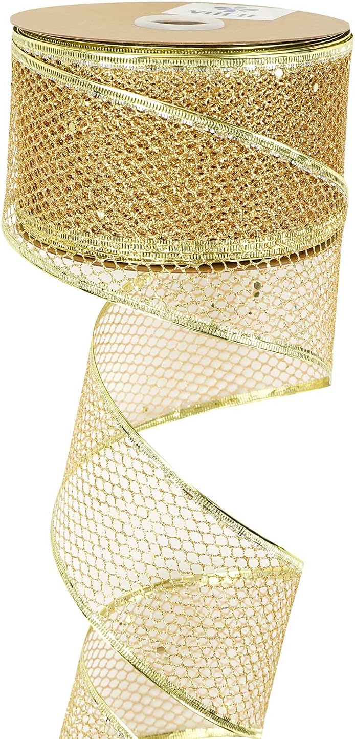 Amazon.com: Valentine's Day Mesh Glitter Ribbon Sheer Metallic Mesh ...