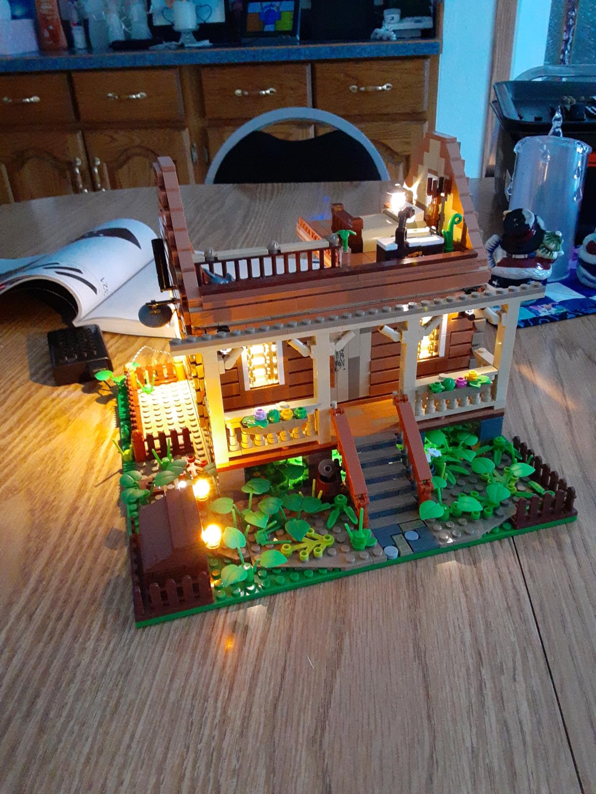 Funwhole Wood-Cabin Building Blocks with LED Lights - Construction ...