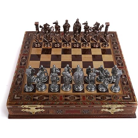 Amazon.com: US Army vs Navy Military Chess Set Hand Painted with Glass ...