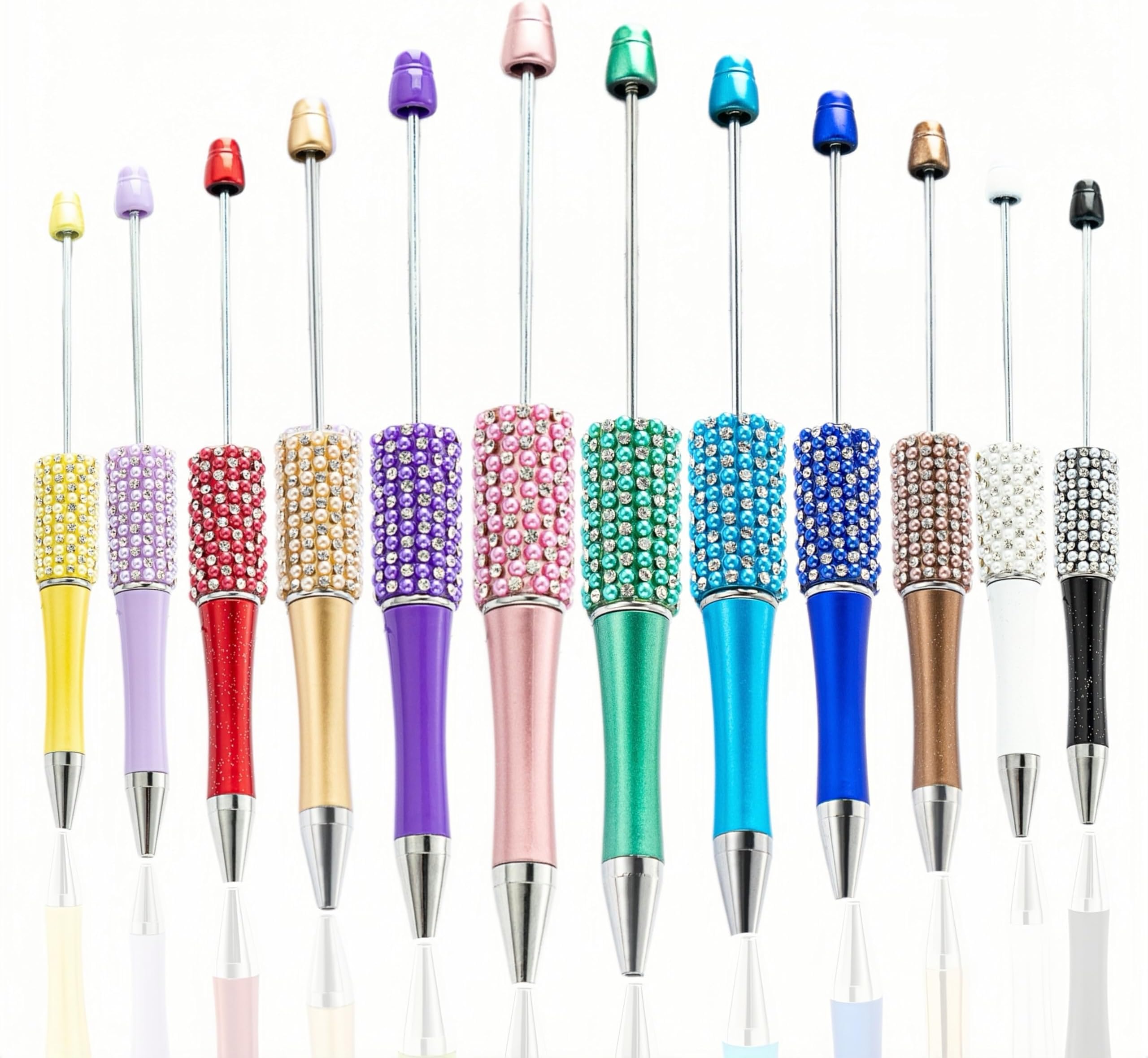 Amazon.com : KUNHEHO 7Pcs Glitter Beadable Pens Full Rhinestone Fancy ...