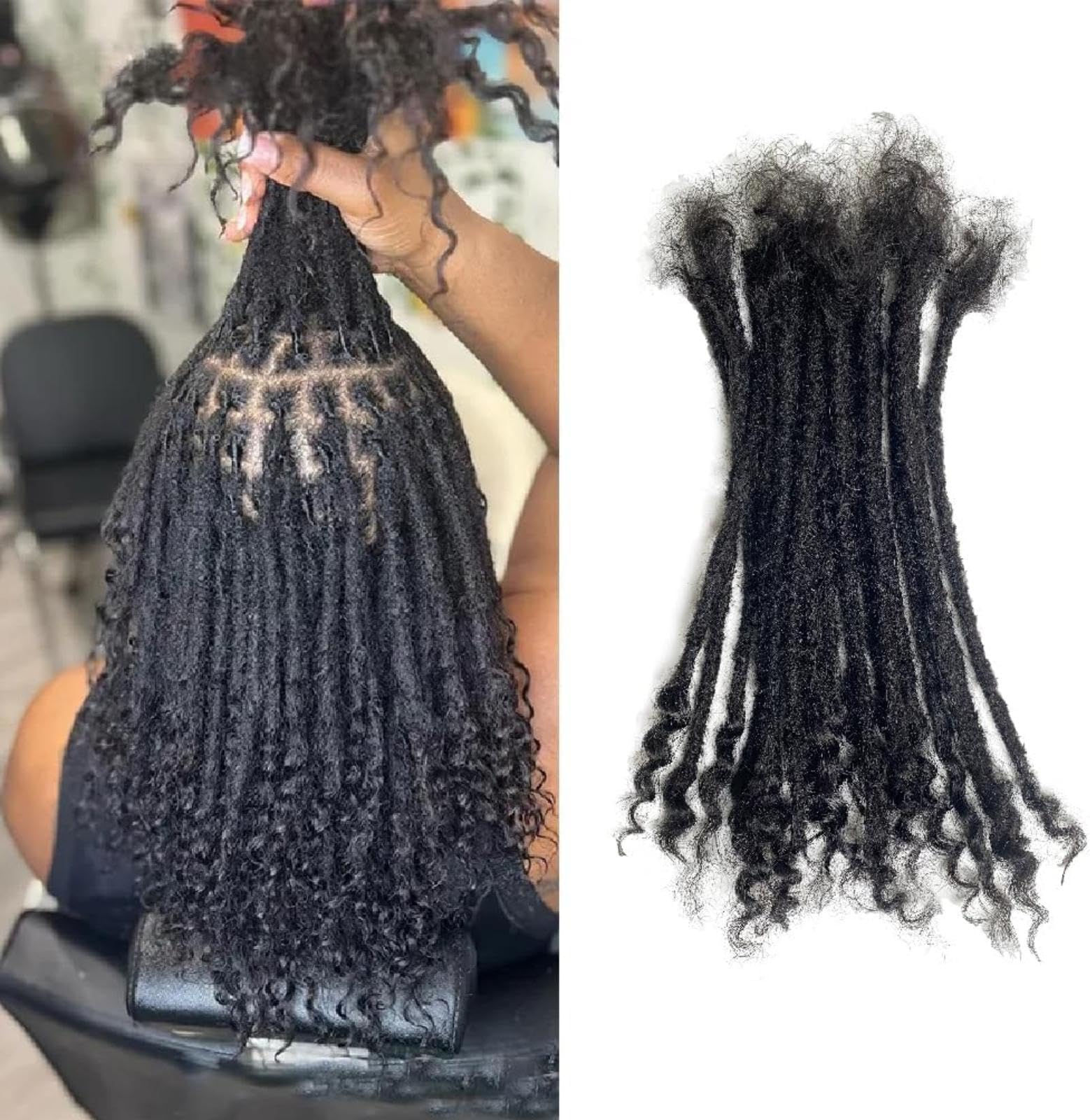 Amazon.com : KAMA Human Hair Dreadlocks with Curly End, Natural Human ...