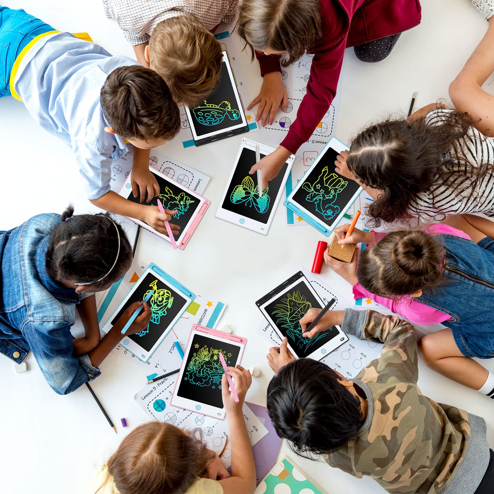 20 Pack LCD Writing Board for Kids, 8.5 Inches Doodle Board Colorful ...