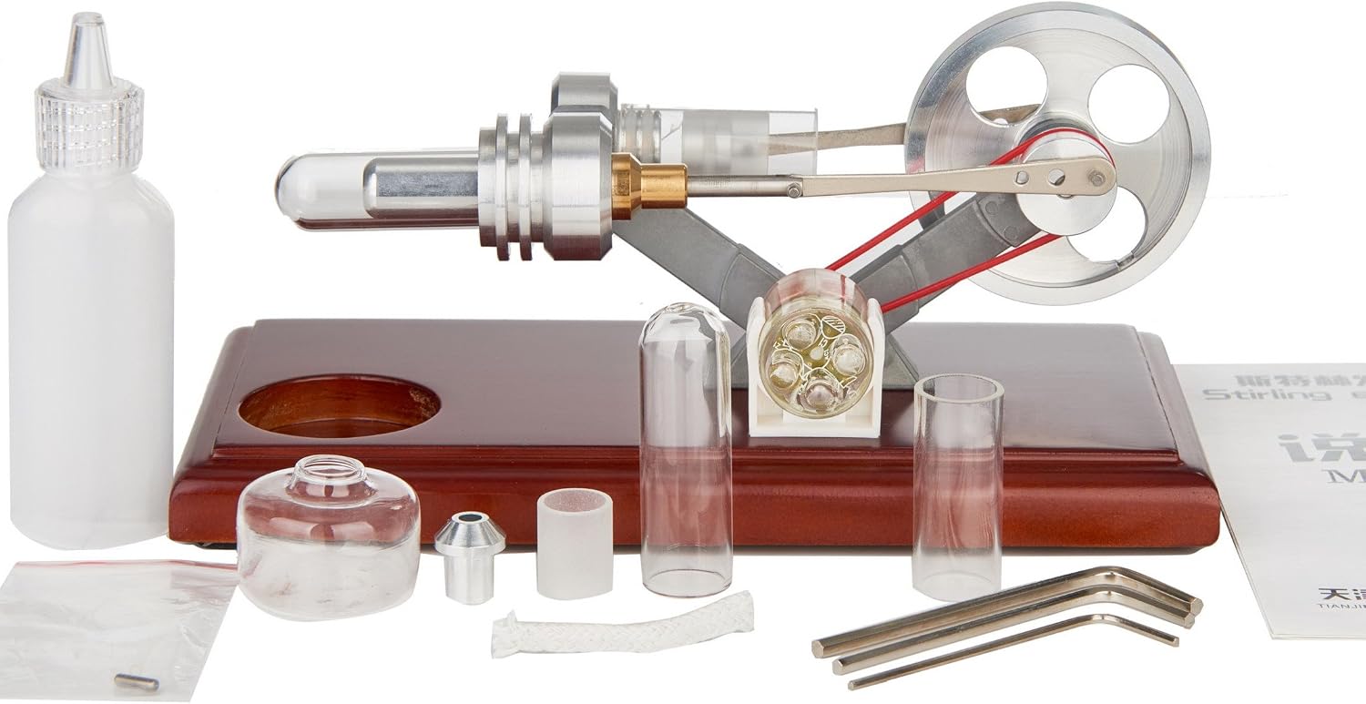 Amazon.com: Sunnytech Hot Air Stirling Engine Education Toy Electricity ...