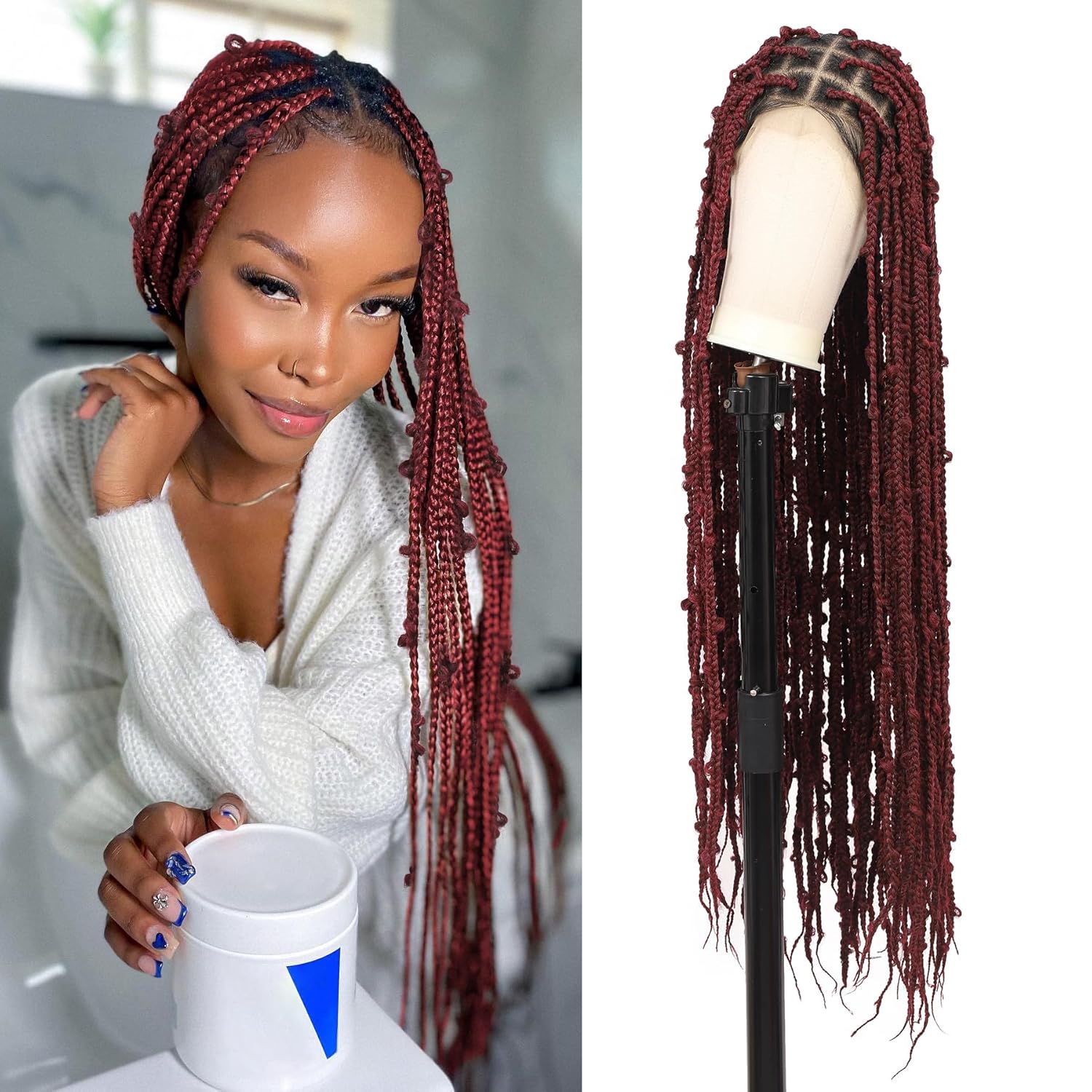 Amazon.com : Lexqui 36" Knotless Braided Wigs for Women Butterfly Box ...