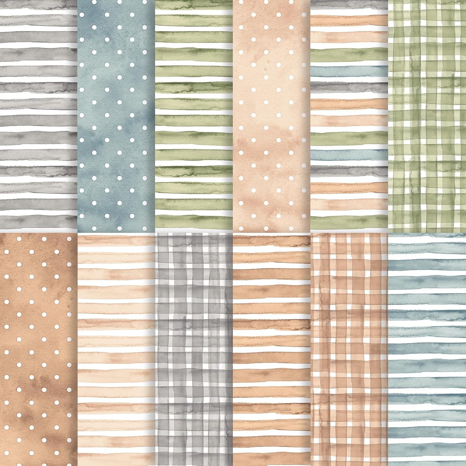 Amazon.com : 24 Sheets Earth Tone Scrapbook Paper, Double-Sided Neutral ...