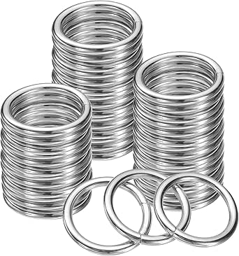 Amazon.com: uxcell Metal O Rings, Round Ring Buckles Welded Metal Rings ...