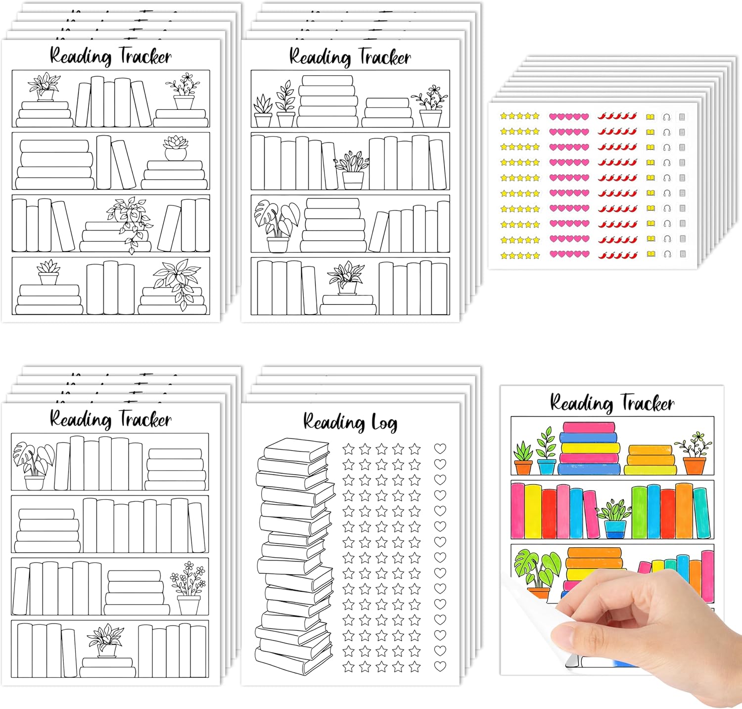 Amazon.com: L1rabe Reading Tracker Bookmark Stickers - Back to School ...