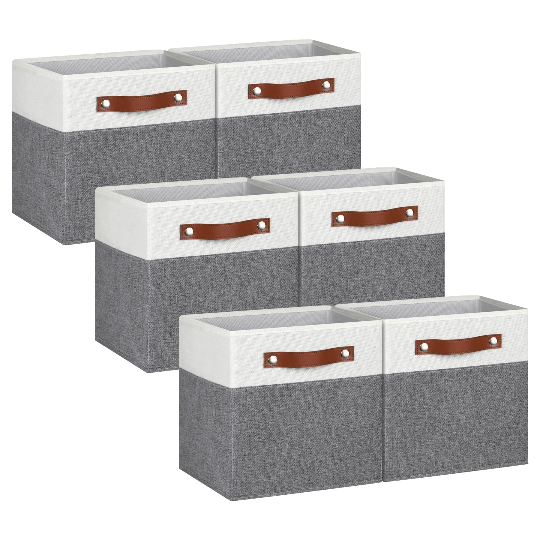 Amazon.com: Pomatree 13x13 Storage Cubes - 6 Pack - Linen Fabric 13 ...