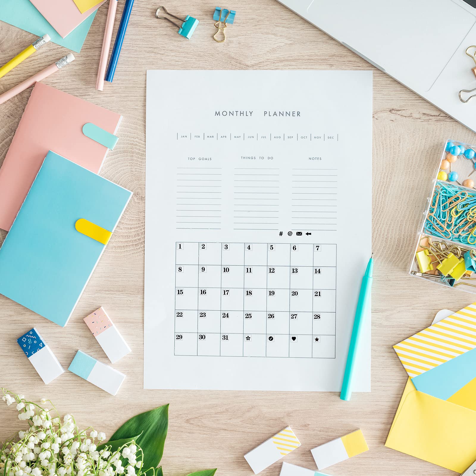 Snapklik.com : 12 Sheets Small Planner Number Stickers For Calendar ...