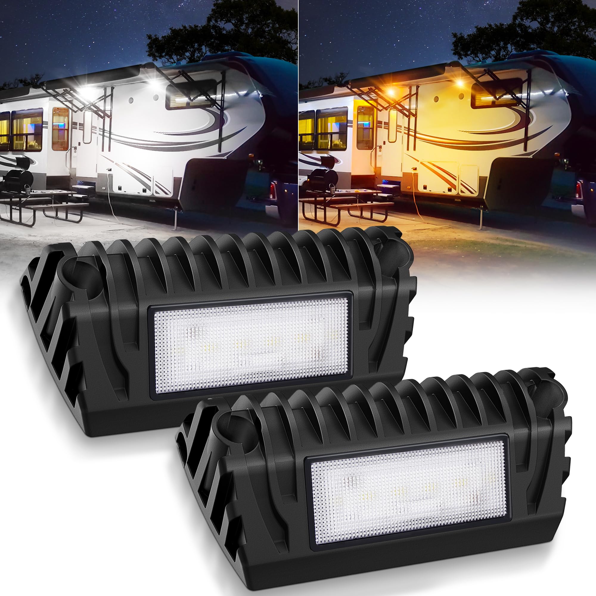 Snapklik.com : MICTUNING RV Exterior LED Porch Utility Amber/White ...