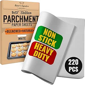 Amazon.com: 220 Pcs 9x13 Inch Parchment Paper Sheets by Baker's ...