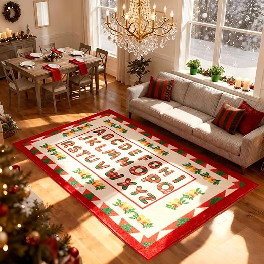 Amazon.com: ToMaHo Christmas Kids Rug 2x3ft Non-Slip Washable ABC ...