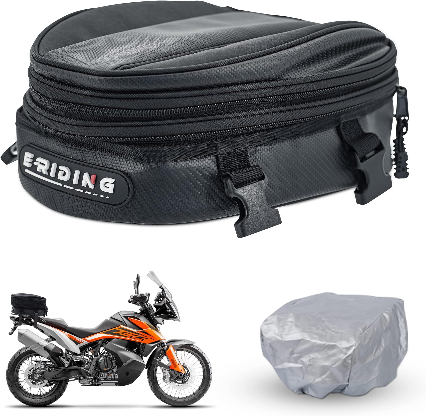 Motorcycle Tail Bag Backpack Waterproof Luggage Bag Motorbike Saddle ...