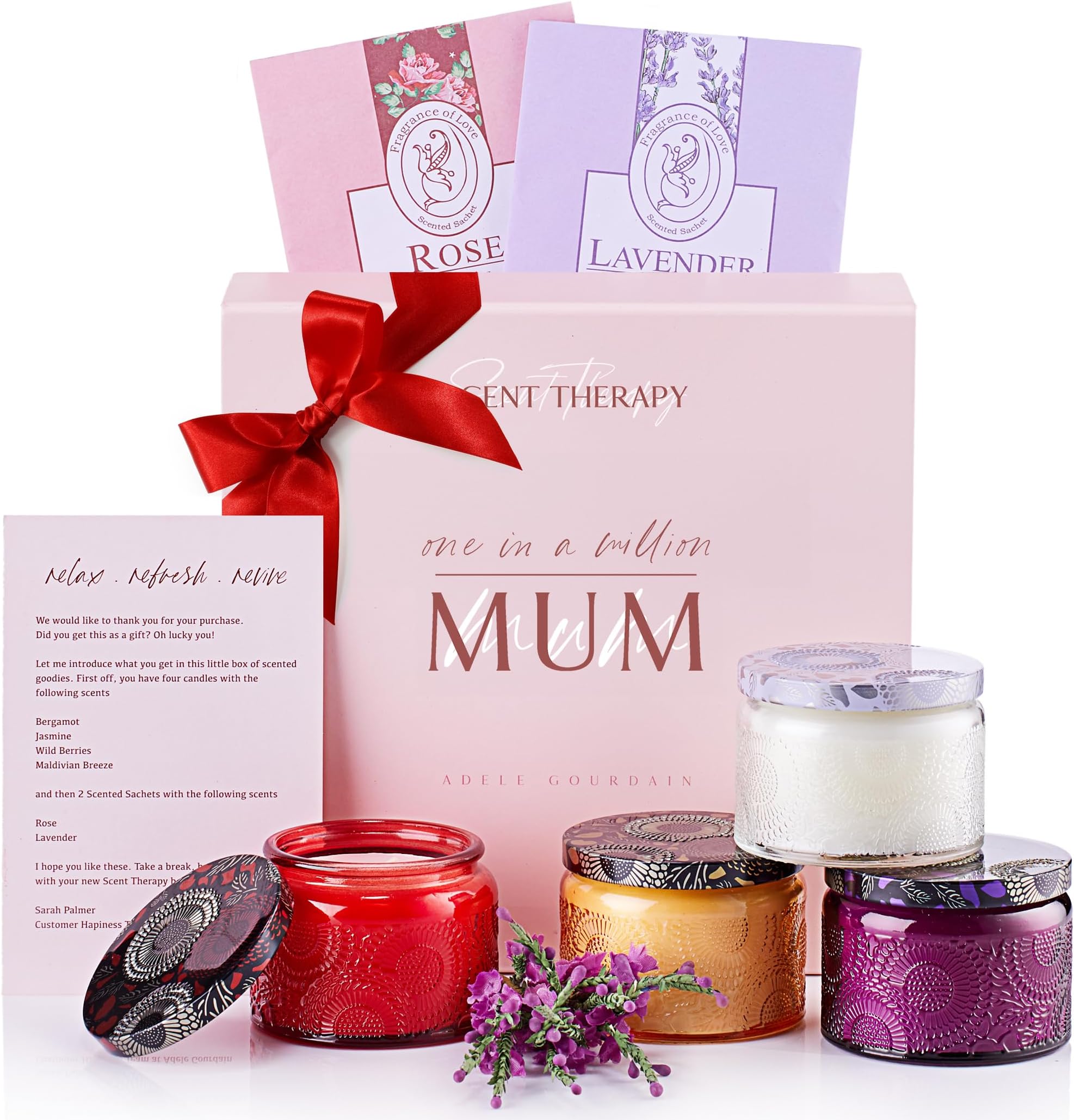 Scented Candle Gifts for Mum - 4 Long Lasting Aromatherapy Candles Mum ...