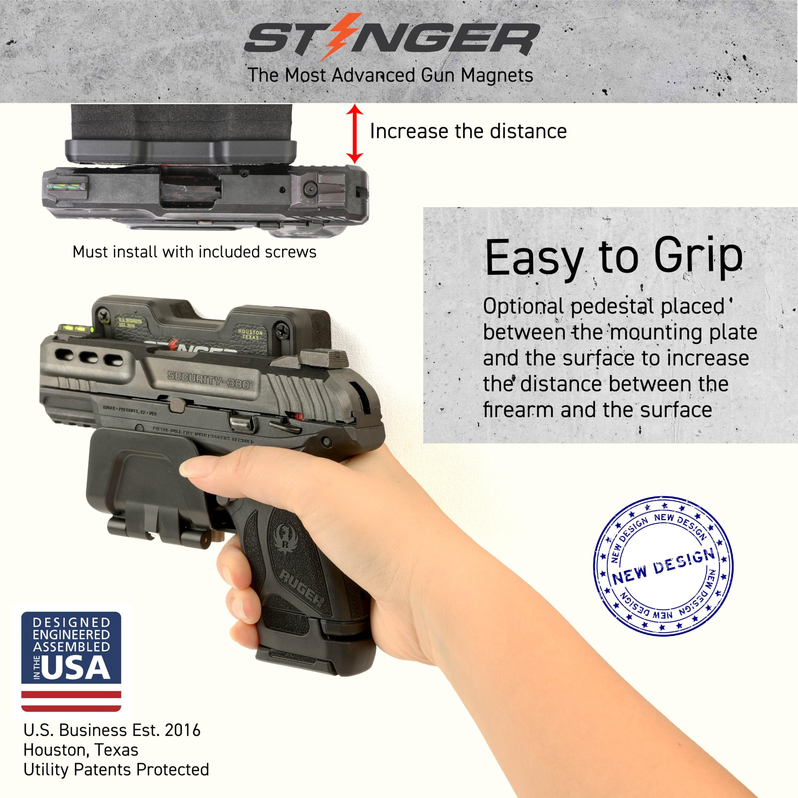 Snapklik.com : Stinger Magnetic Gun Mount Rack w/Trigger Guard ...