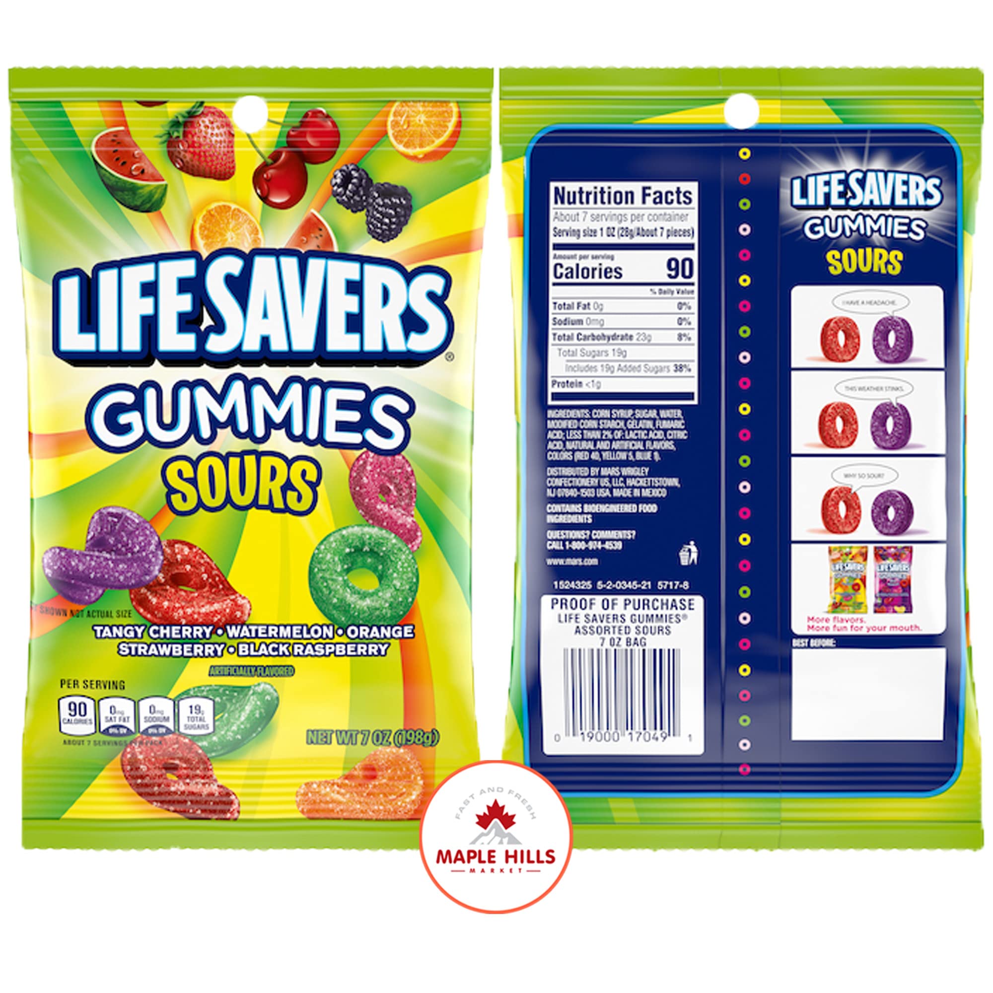Lifesaver Gummies Sours Little Packages Lifesavers 5 Flavors Hard